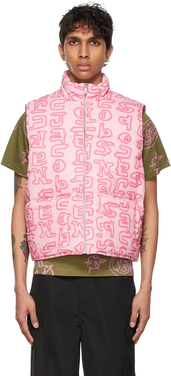 Marc Jacobs Pink Puffer Vest - 690 Pink Multi | Editorialist
